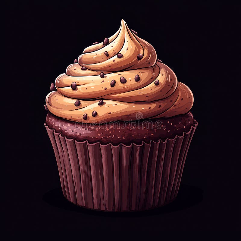 A Cupcake with Chocolate Frosting and Sprinkles on Top Stock Photo ...
