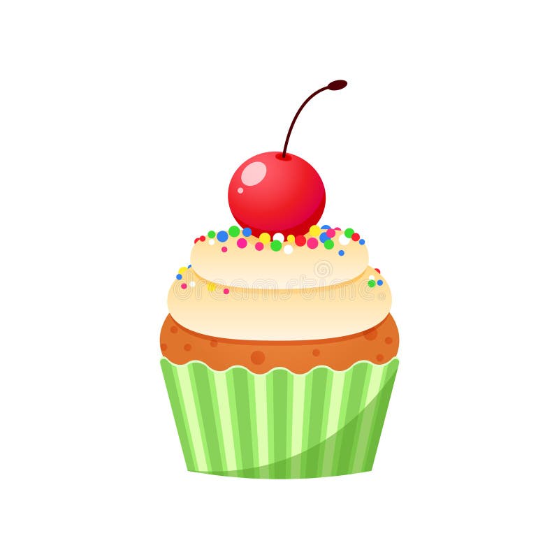 Cartoon cupcake icon stock vector. Illustration of confectionery ...