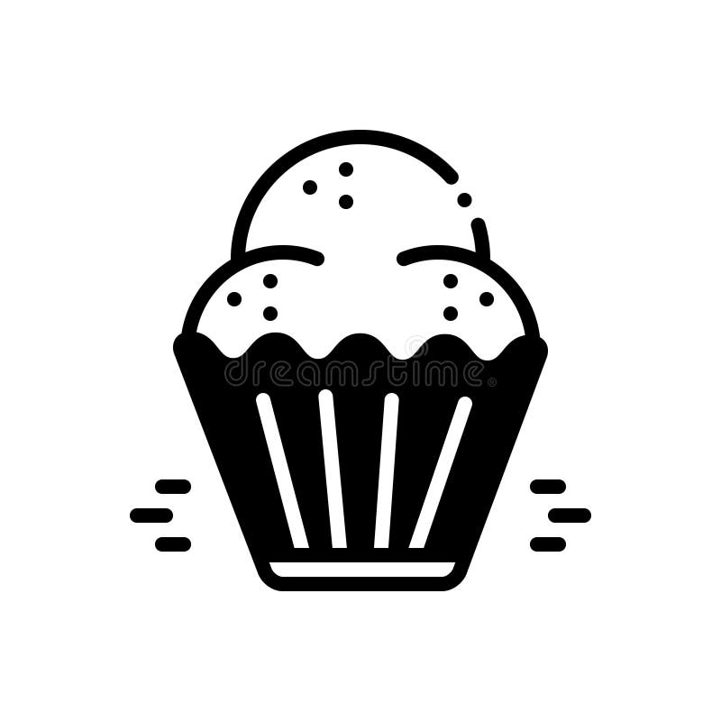 Black Solid Icon for Cupcake, Cookies and Muffins Stock Vector ...