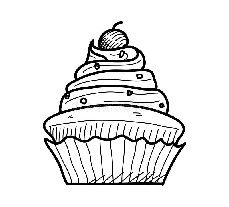 Cupcake Doodle stock vector. Illustration of cupcake - 62189457