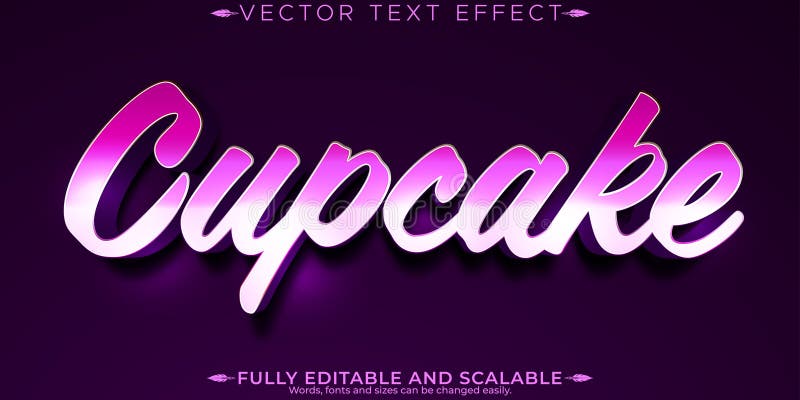 Cupcake Editable Text Effect, Editable Sweet and Dessert Text Style ...