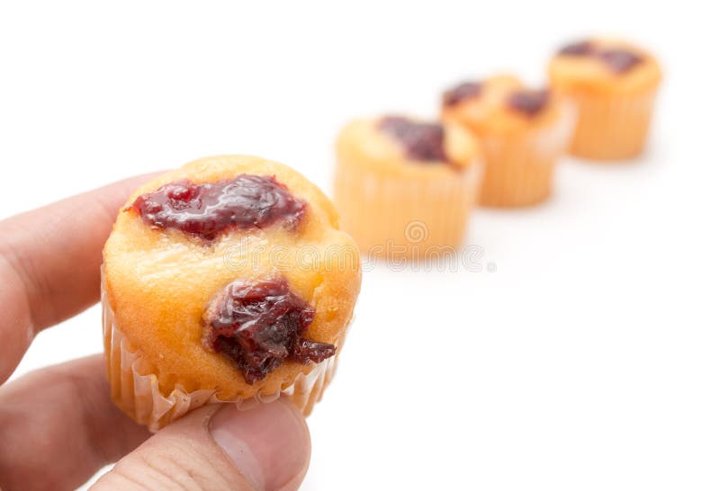Cupcake in Hand on a White Background Stock Photo - Image of delicious ...