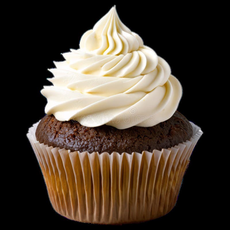 Cupcake with Icing Isolated on Transparent Background Stock ...