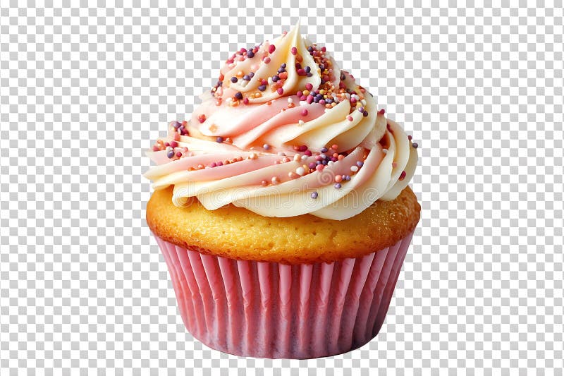 Cupcake with Icing Isolated on Transparent Background PNG Stock Image ...