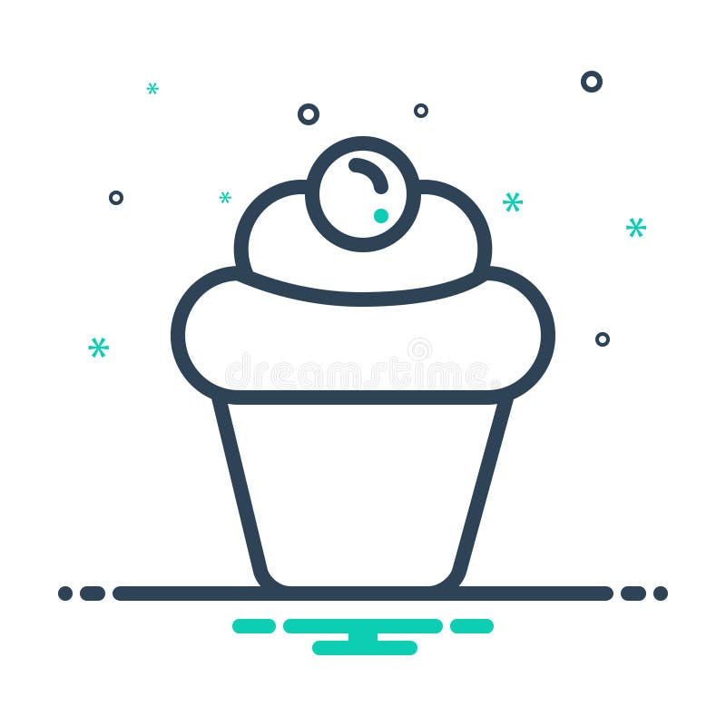 Black Mix Icon for Cupcake, Bakery and Berry Stock Vector ...