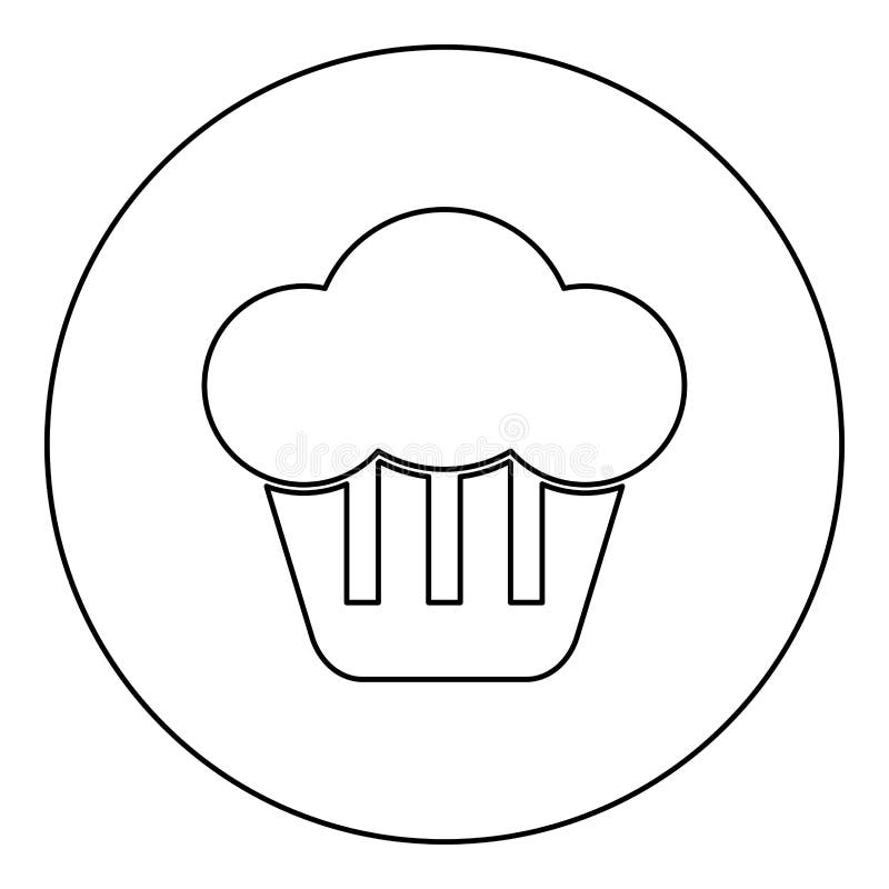 Cupcake Icon Black Color in Round Circle Stock Vector - Illustration of ...