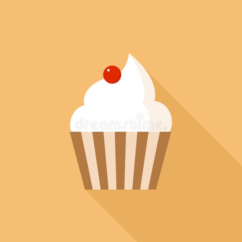 Cupcake Icon, Modern Flat Design Style, Vector Illustration Stock ...