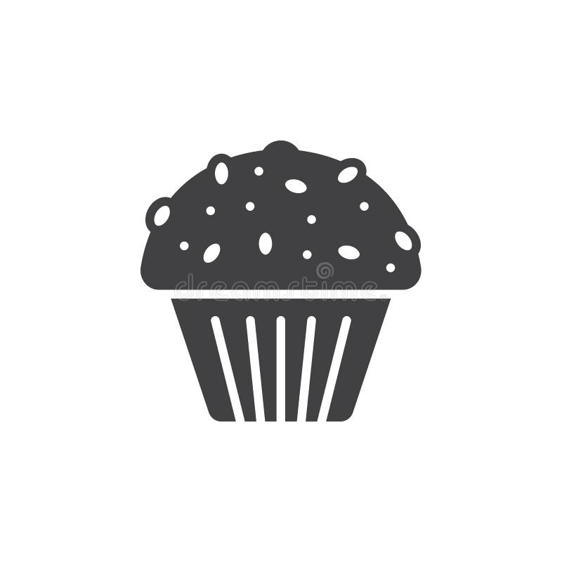 Cupcake Icon Vector, Filled Flat Sign, Solid Pictogram Isolated on ...
