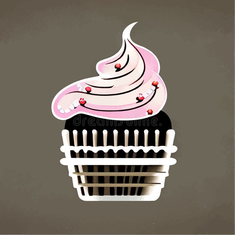Cupcake Icon. Version Cupcake Vector Icon on Colored Background Stock ...
