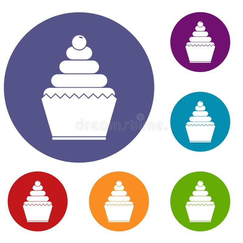 Cupcake icons set stock vector. Illustration of delicious - 95683638