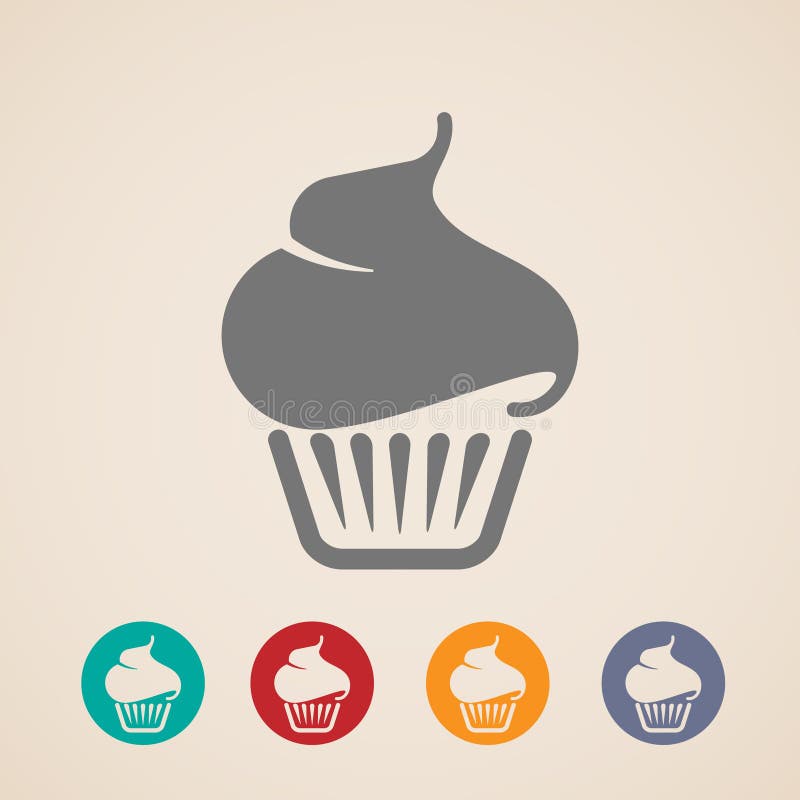 Cupcake icons stock vector. Illustration of drawing, hungry - 34853607