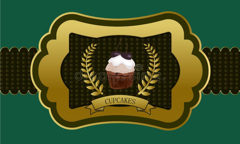 Cupcake label card stock vector. Illustration of menu - 252743238