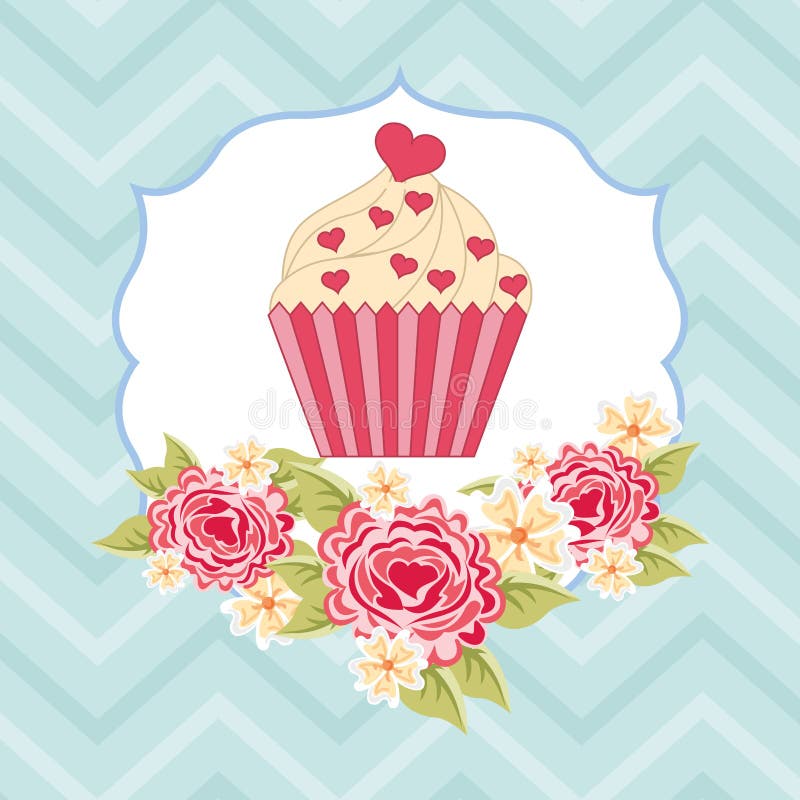 Cupcake label stock illustration. Illustration of sweet - 48082317