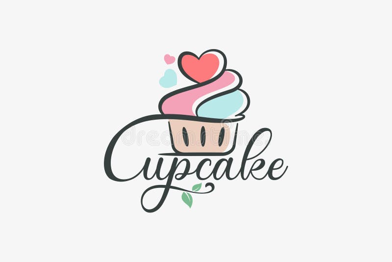 Cupcake logo 3 stock vector. Illustration of isolated - 181913635