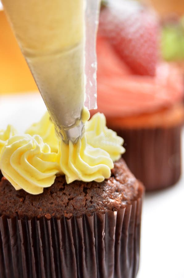 Cupcake making stock photo. Image of pastry, squeezing - 28649464