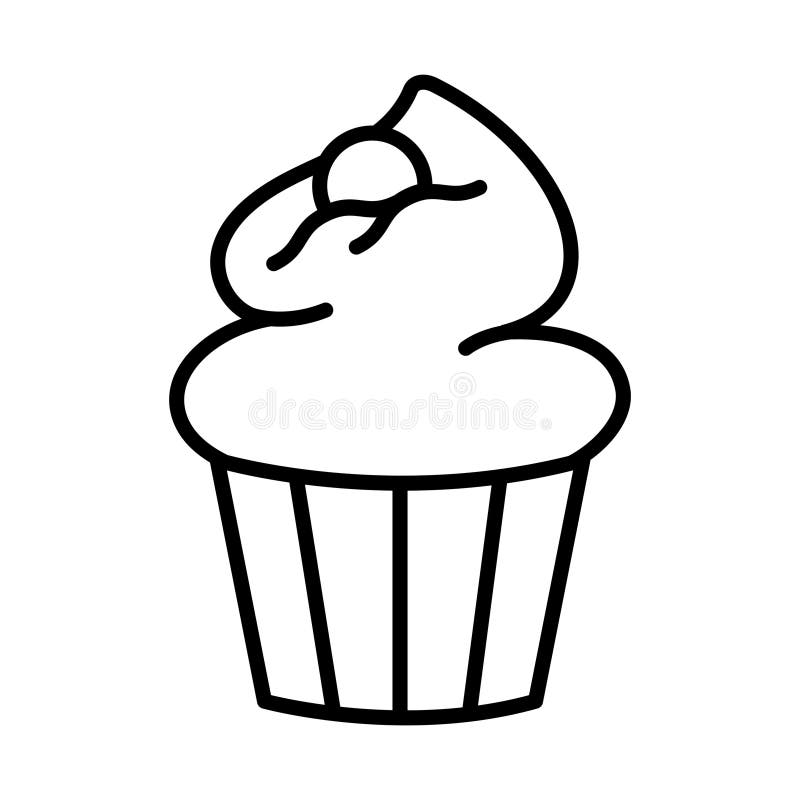 Cupcake Minimalist Food Coloring Style Stock Vector - Illustration of ...
