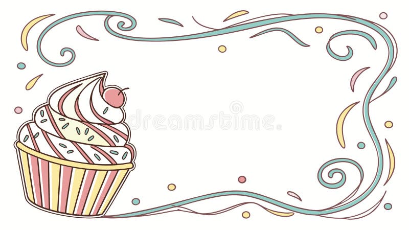 Cupcake in Ornate Decorative Frame Vector, Vector Design Generative AI ...