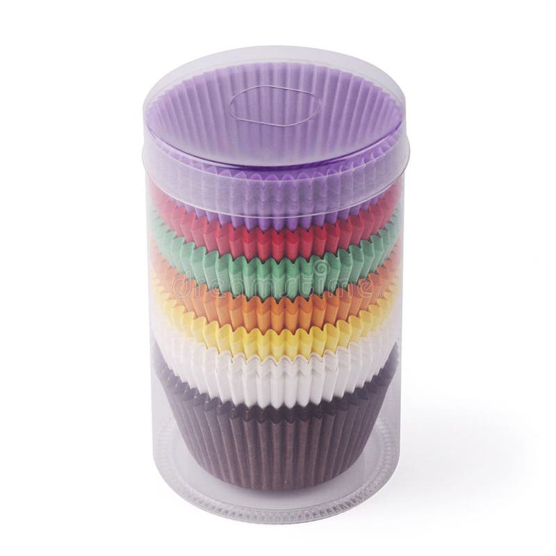 Cupcake Paper Forms in a Plastic Packaging Isolated Over White ...