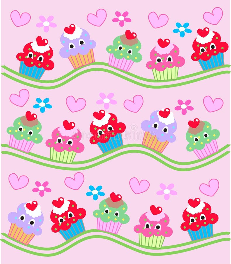 Fancy Cakes Seamless Repeat Pattern Stock Vector - Illustration of ...