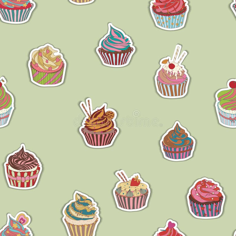 Cupcake pattern stock vector. Illustration of cartoon - 51439438
