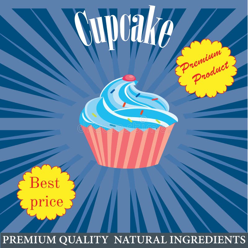 Cupcake poster design stock illustration. Illustration of modern - 53161353