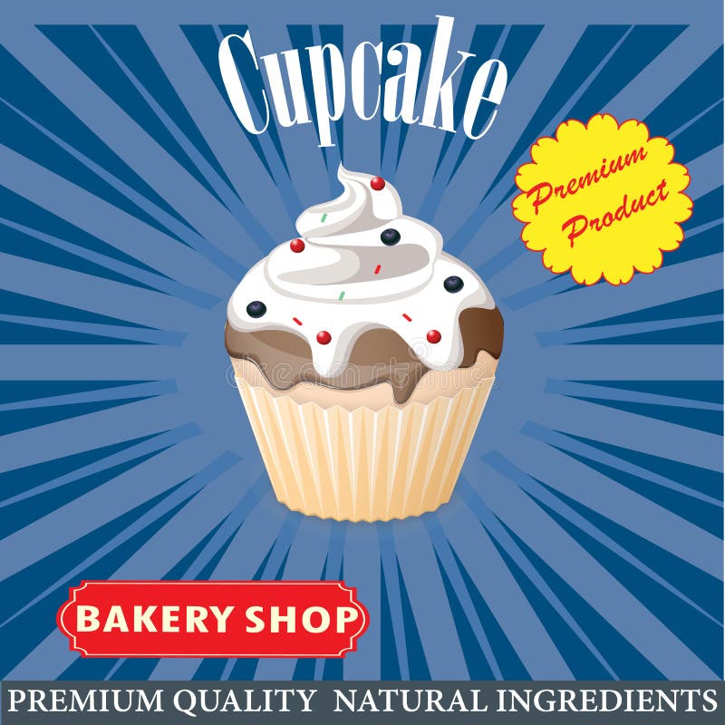 Cupcake poster design stock vector. Illustration of pattern - 54323964