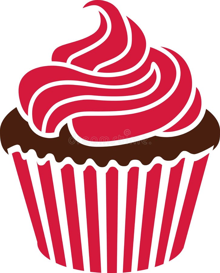 Pink cupcake vector stock illustration. Illustration of cupcake - 107153766