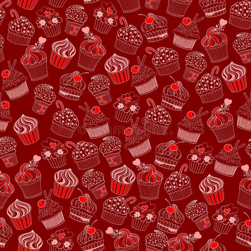 Cupcake seamless pattern stock vector. Illustration of decor - 60969522