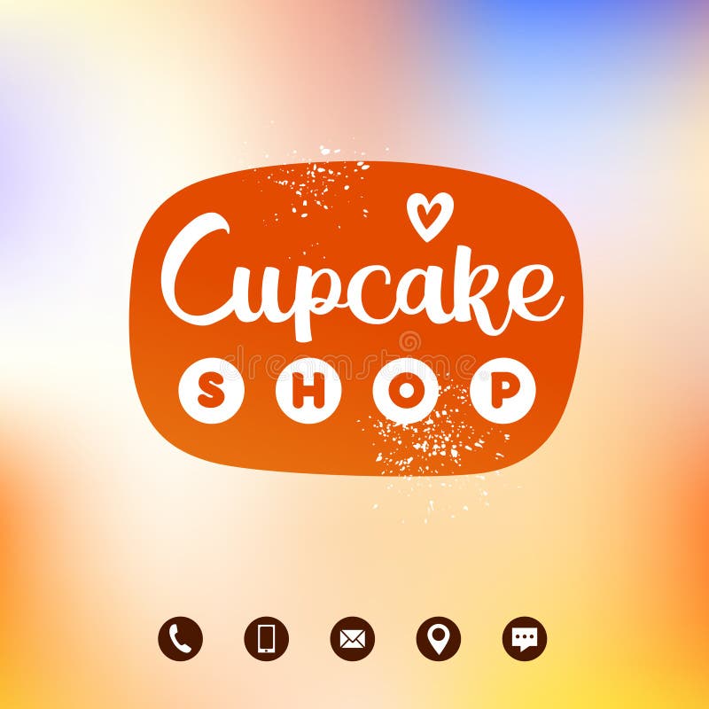 Cupcake Shop Logo. Element Design on Abstract Gradient Backgroun Stock ...