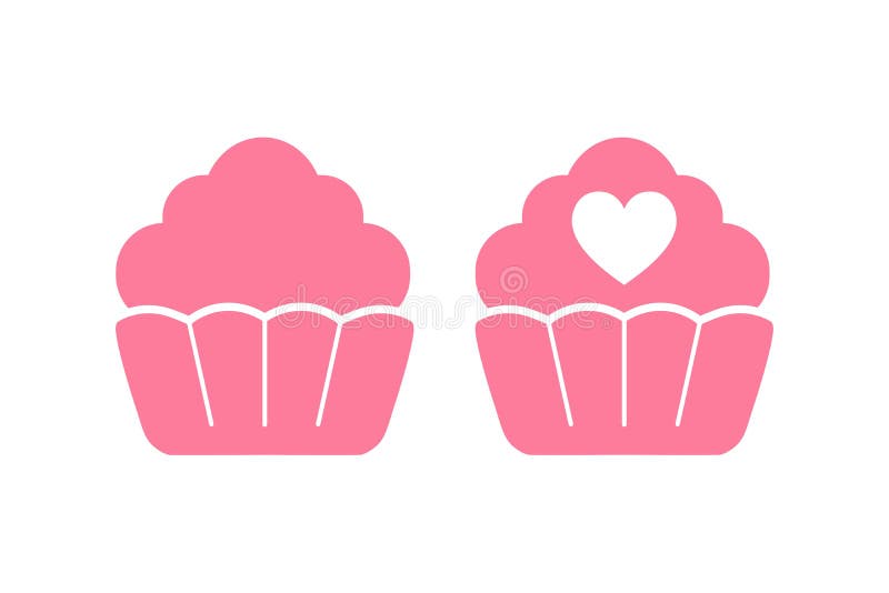 Cupcake. Simple Icon Set. Flat Style Element for Graphic Design. Vector ...