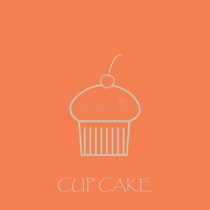 Cupcake Simple Vector in Pink Background. Vector Illustration ...