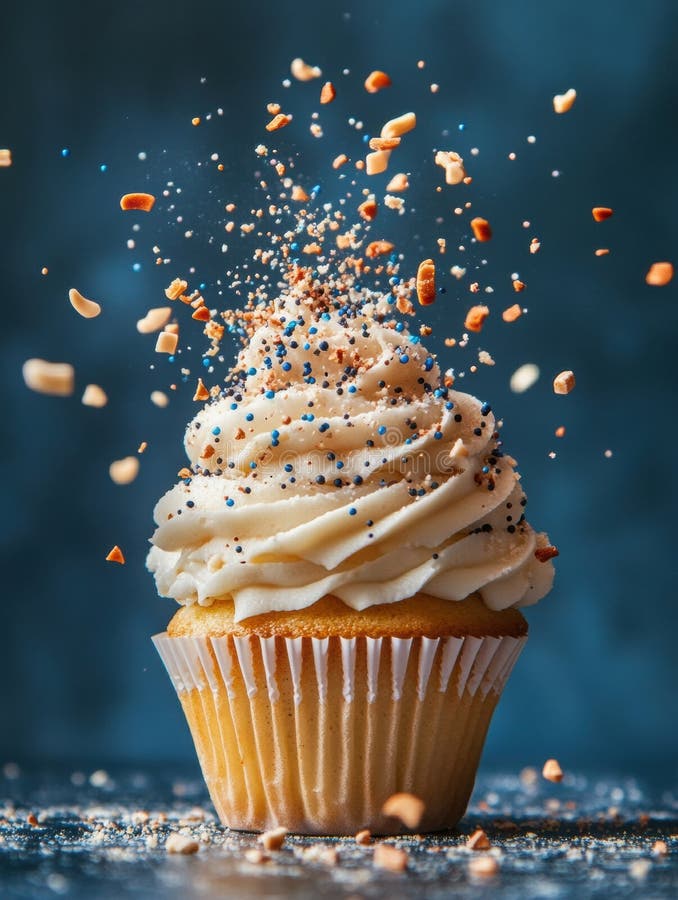 A Cupcake with Sprinkles on Top of it Stock Illustration - Illustration of cupcake, pink: 367503195