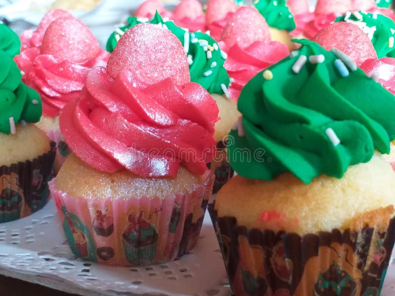 Cupcake Tagada French Red Green Stock Photo - Image of cupcake, tagada ...