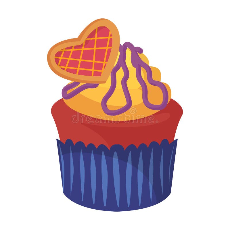 Cupcake Vector Icon Cartoon Vector Icon Isolated On White Background