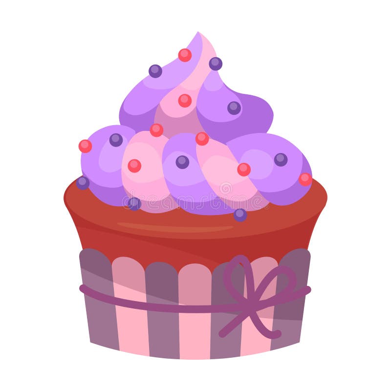 Cupcake Vector Icon Cartoon Vector Icon Isolated On White Background