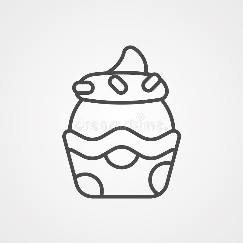 Cupcake Vector Icon Sign Symbol Stock Illustration - Illustration of ...