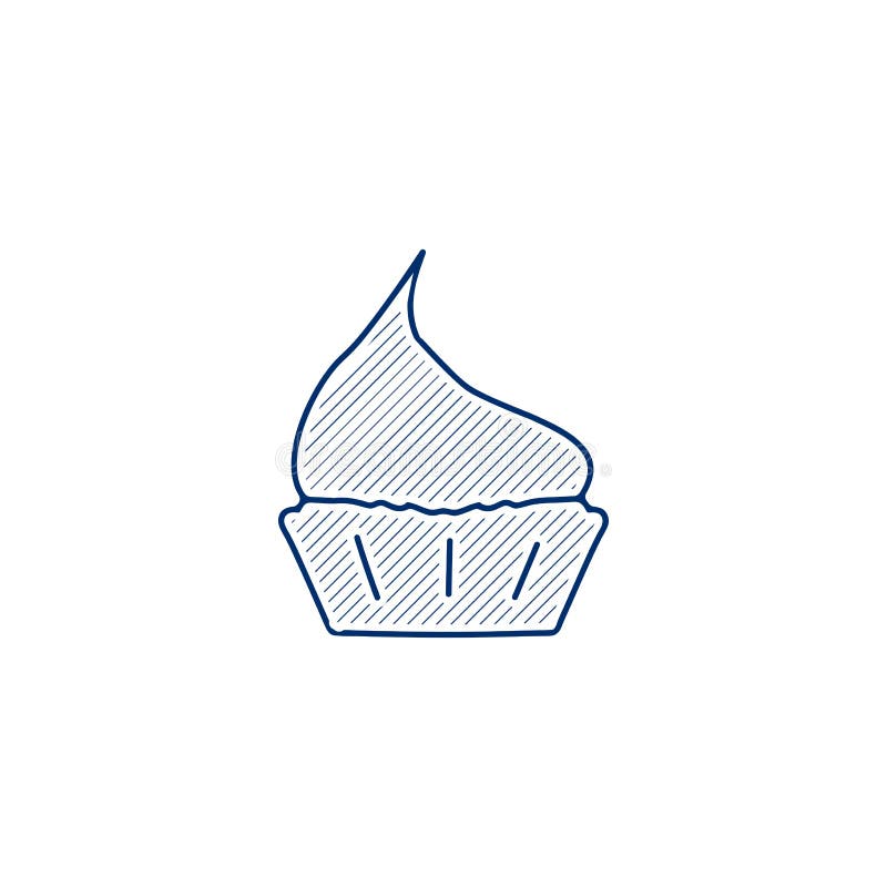 Cupcake Line Icon. Cupcake Linear Hand Drawn Style Line Icon Stock ...