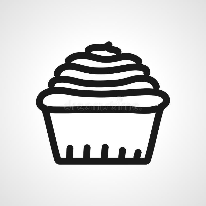 Cupcake Line Icon. Cupcake Linear Outline Icon Stock Vector ...