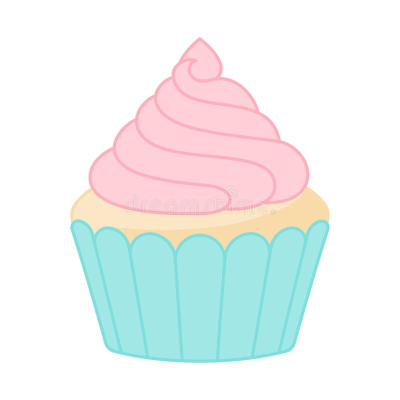 Cupcake with Frosting Vector Stock Vector - Illustration of icing ...
