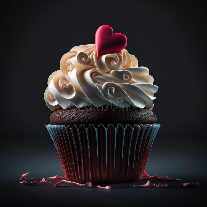 Cupcake with White Frosting and Sprinkles on Top. Generative AI Stock ...