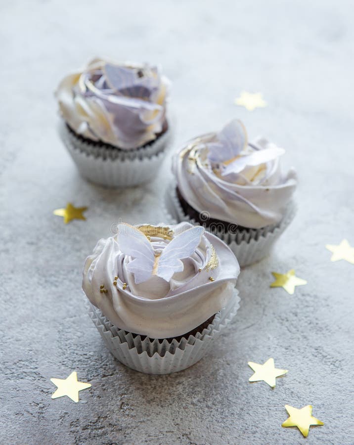 Cupcakes with Butterfly Decorations Stock Image - Image of decorative ...