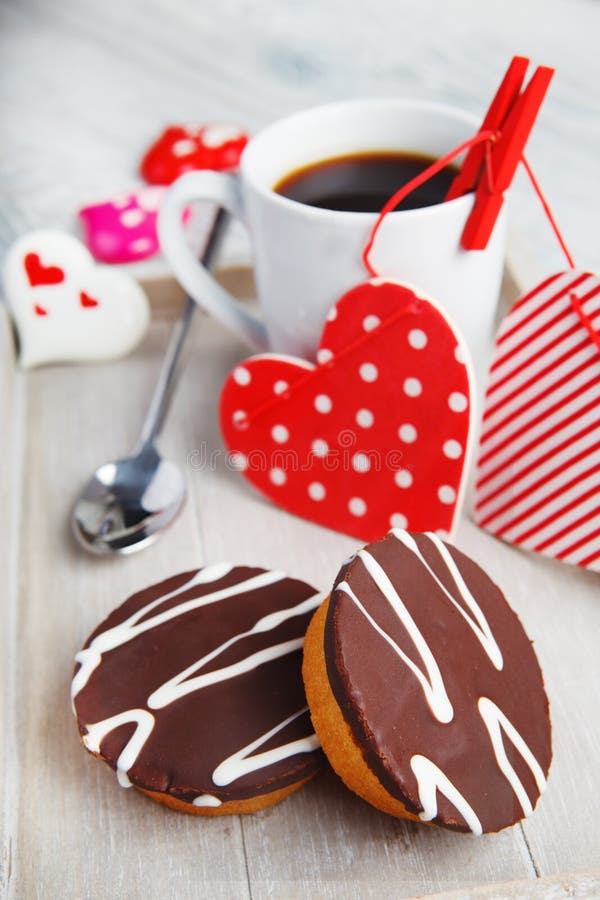 Cupcakes and Coffee Made with Love Stock Photo - Image of holiday ...