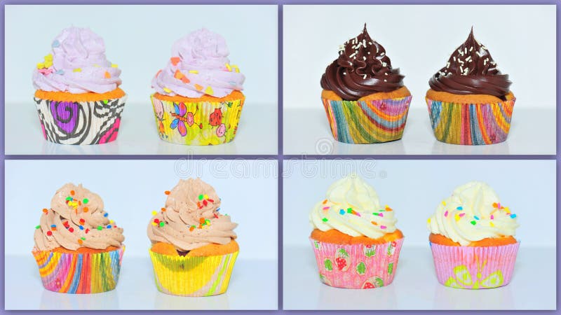 Cupcakes collage stock photo. Image of decorated, candy - 32469790