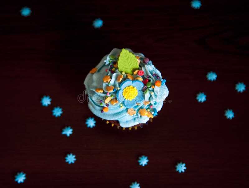 Cupcakes with Cream Hat Caken Stock Photo - Image of caken, candy: 59647980