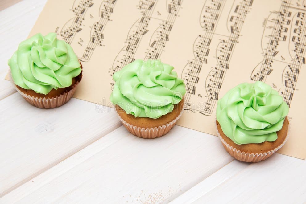 Cupcakes and notes stock photo. Image of cake, dessert - 66713298