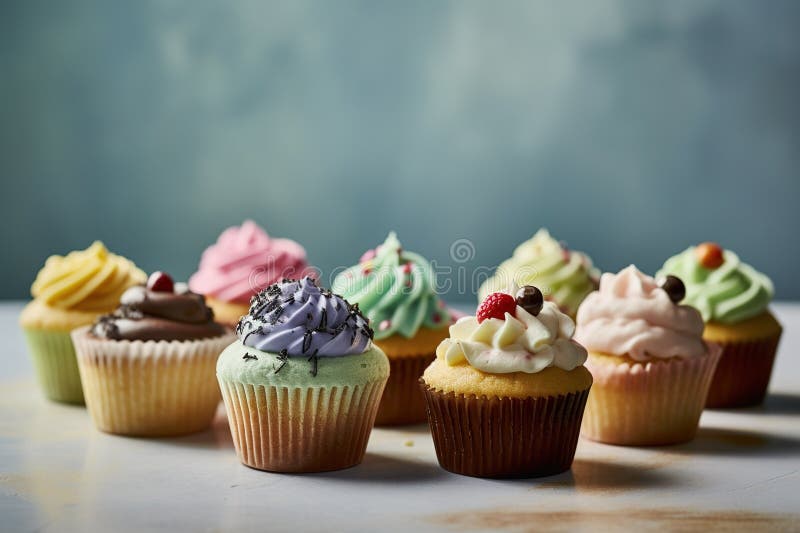 Cupcakes on a Pastel Background, Shot Using a Leica Camera, and Soft ...