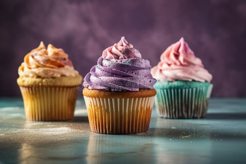 Cupcakes on a Pastel Background, Shot Using a Leica Camera, and Soft ...