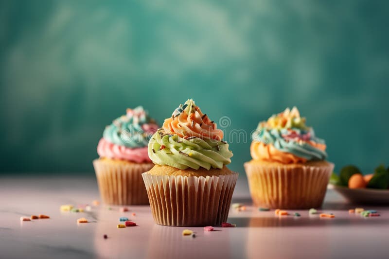 Cupcakes on a Pastel Background, Shot Using a Leica Camera, and Soft ...