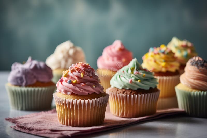 Cupcakes on a Pastel Background, Shot Using a Leica Camera, and Soft ...