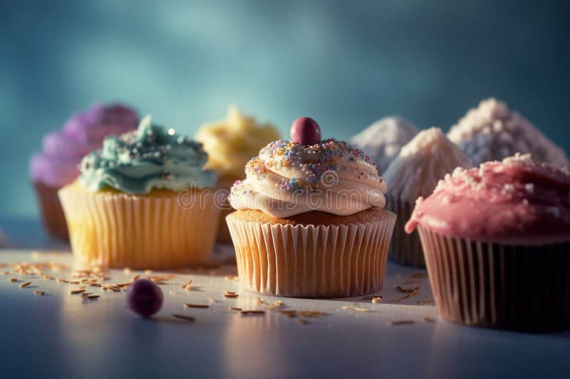 Cupcakes on a Pastel Background, Shot Using a Leica Camera, and Soft ...